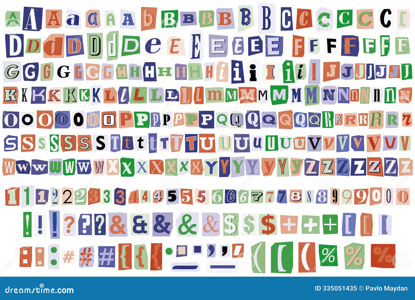 Ransom Letters Notes Collage Style Vector Alphabet Stock Vector ...