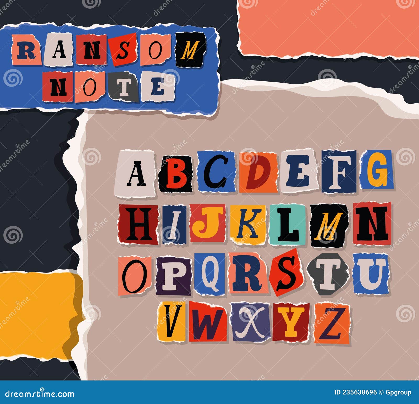 Ransom Note Alphabet Font Illustration Stock Vector - Illustration of ...