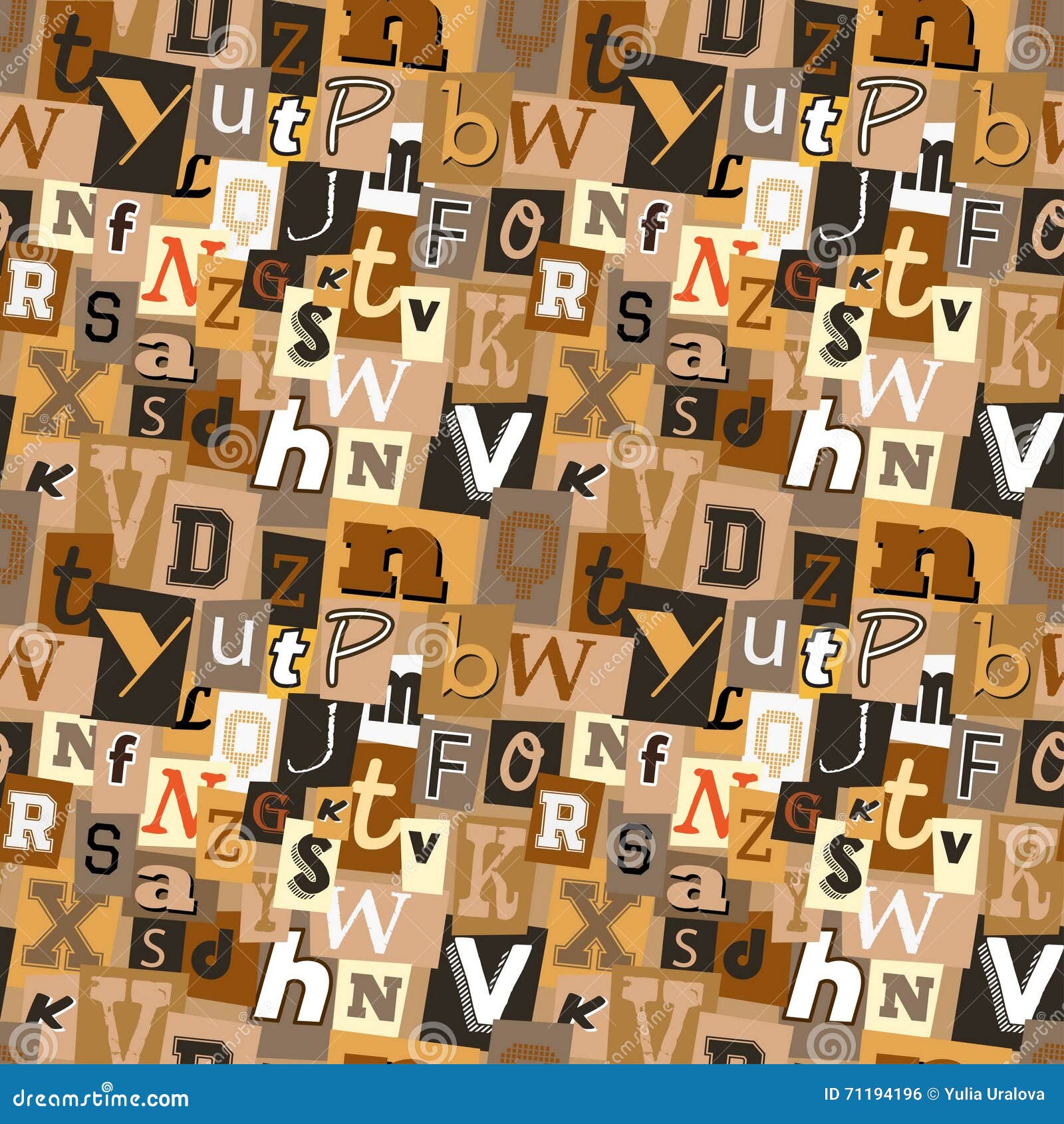 Ransom Note Kidnapper Seamless Pattern Stock Vector - Illustration of ...