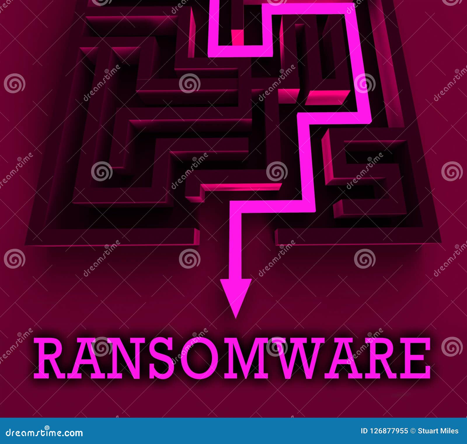 Ransom Ware Extortion Security Risk 3d Rendering Stock Illustration ...