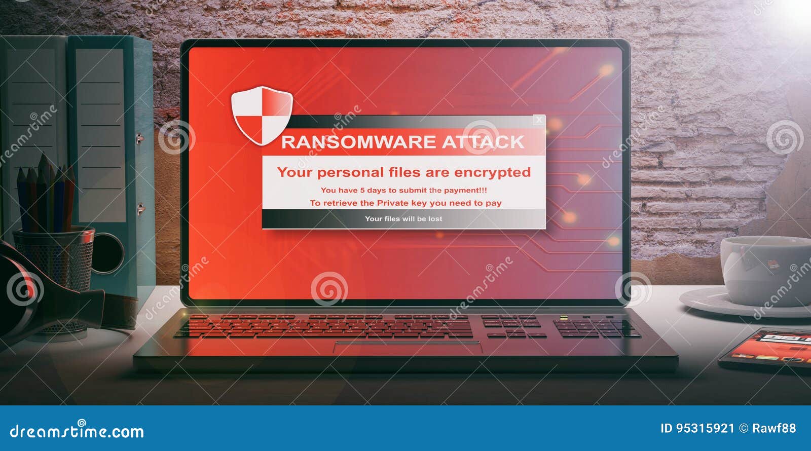 Ransomware Alert On A Laptop Screen. 3d Illustration Stock Illustration ... Ransomware Alert On A Laptop Screen. 3d Illustration Stock Illustration ...