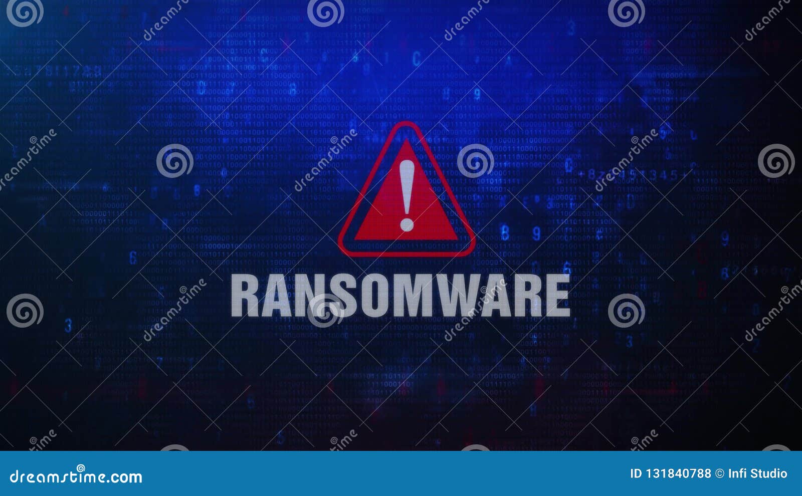 RANSOMWARE Alert Warning Error Message Blinking on Screen . Stock ...