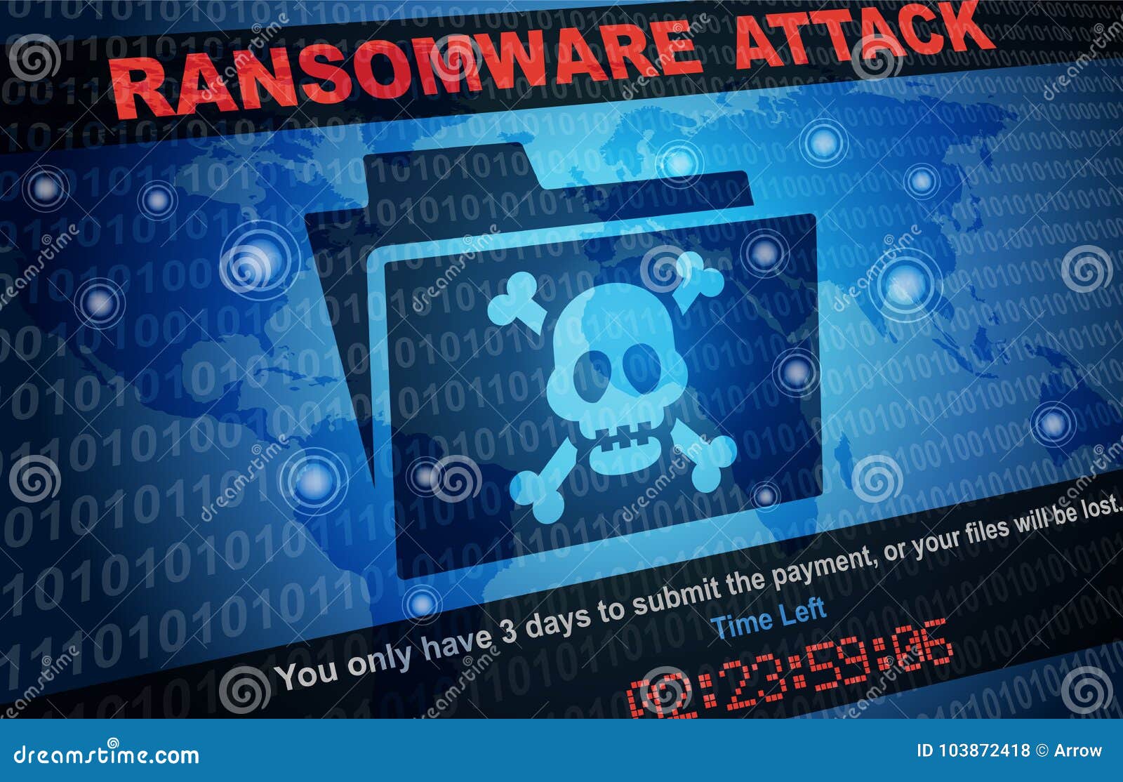 Ransomware Attack Malware Hacker Around the World Background Stock ...
