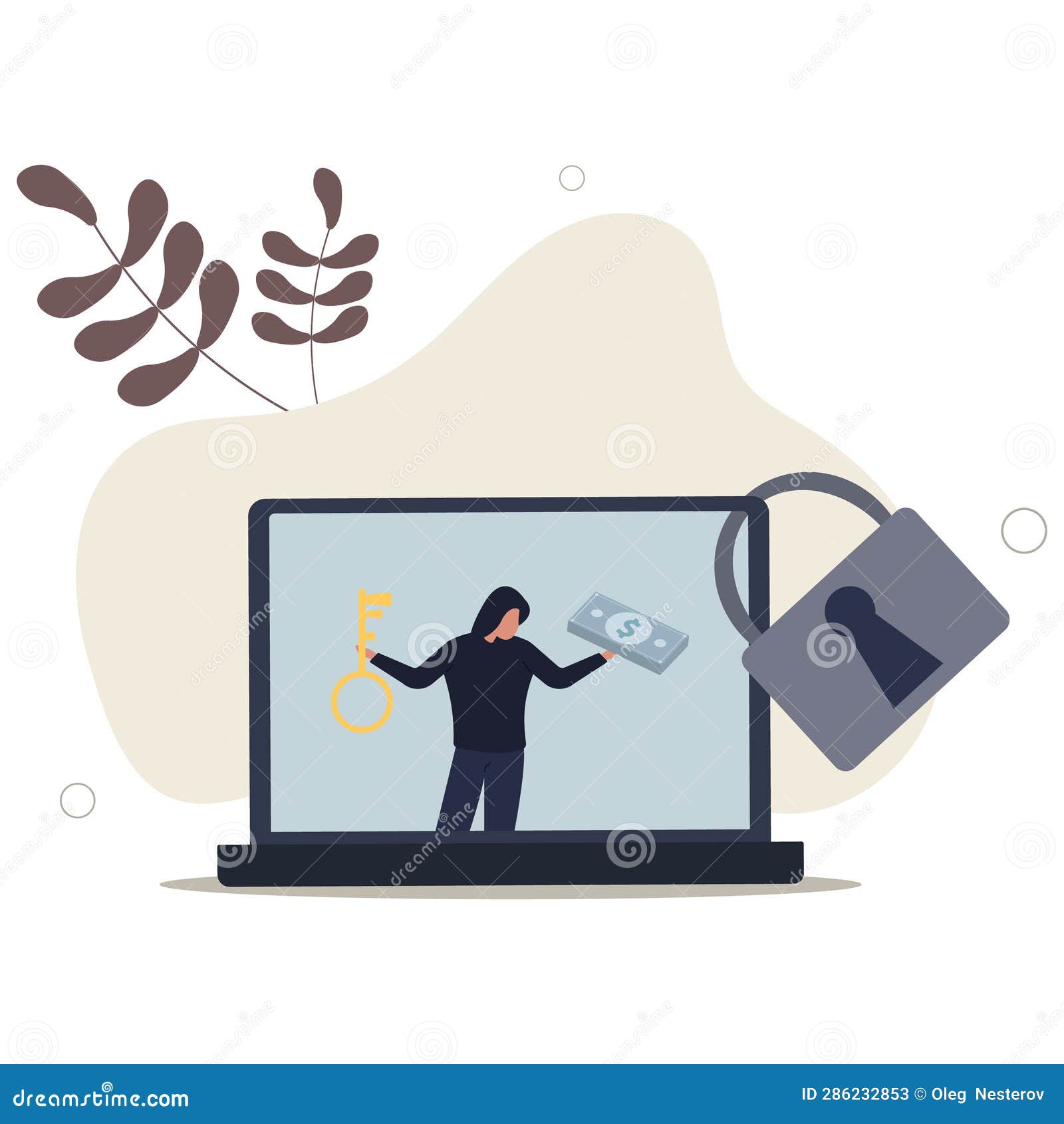 Ransomware Computer Crime, Hacker Attack Company Network Ask for Money ...