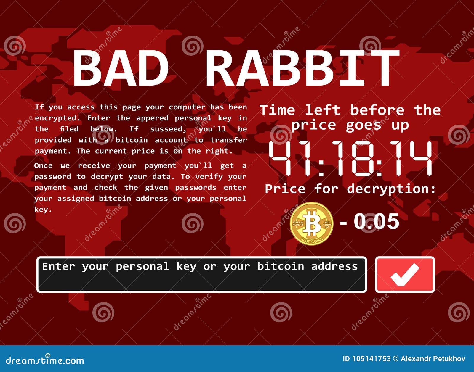 Bad Rabbit Ransomware Computer Virus Encrypter Cyber Attack Screen ...