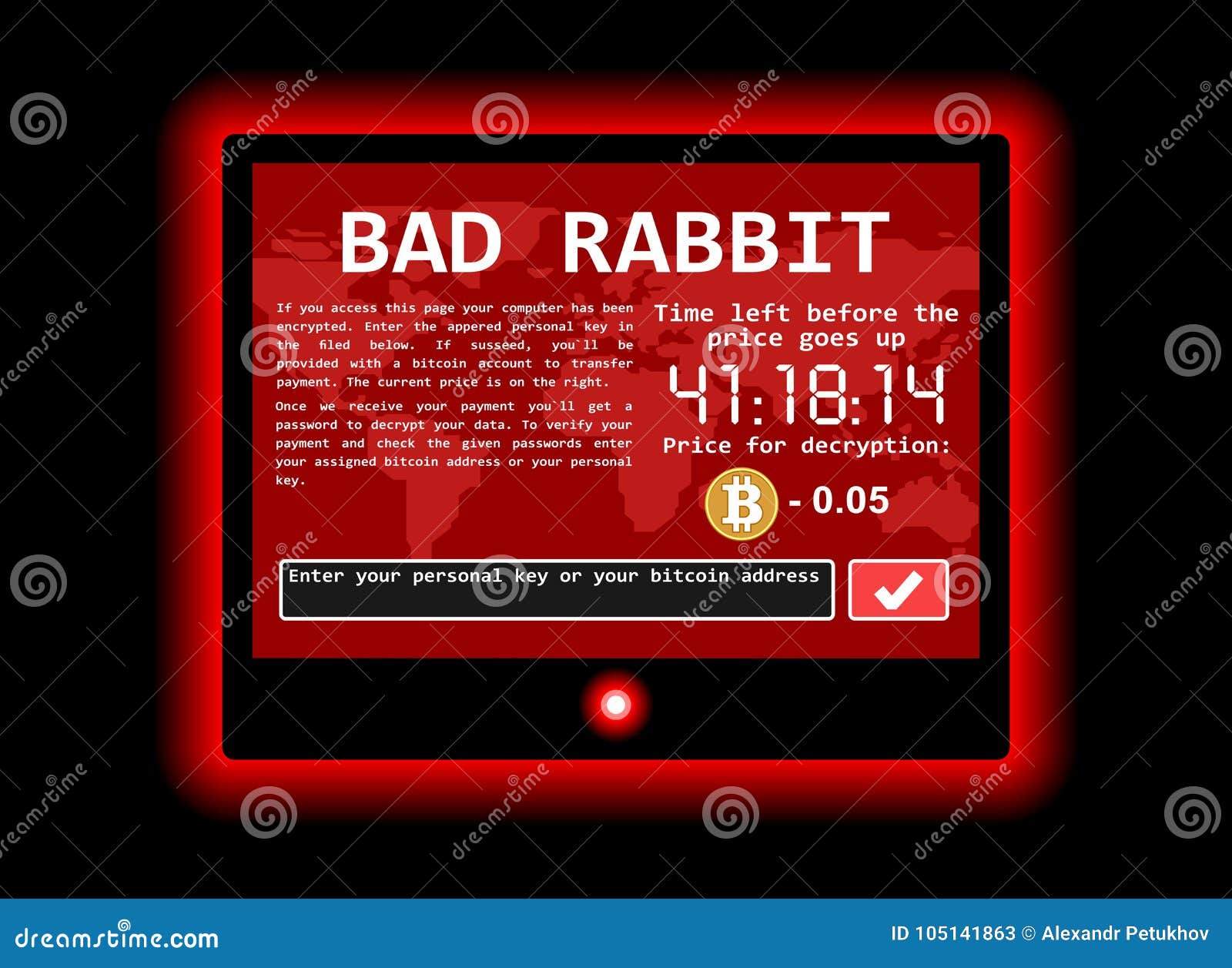 Bad Rabbit Ransomware Computer Virus Encrypter Cyber Attack Screen ... Bad Rabbit Ransomware Computer Virus Encrypter Cyber Attack Screen ...