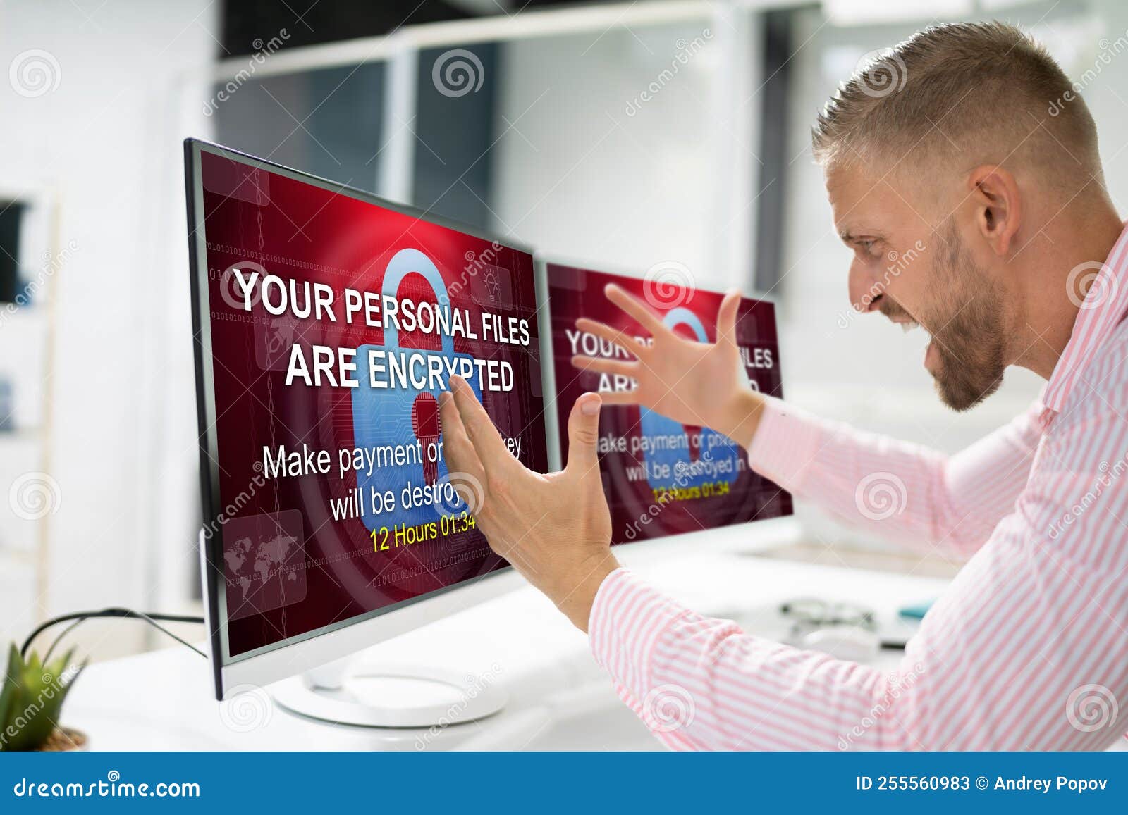 Ransomware Cyber Attack Showing Personal Files Encrypted Stock Image ...