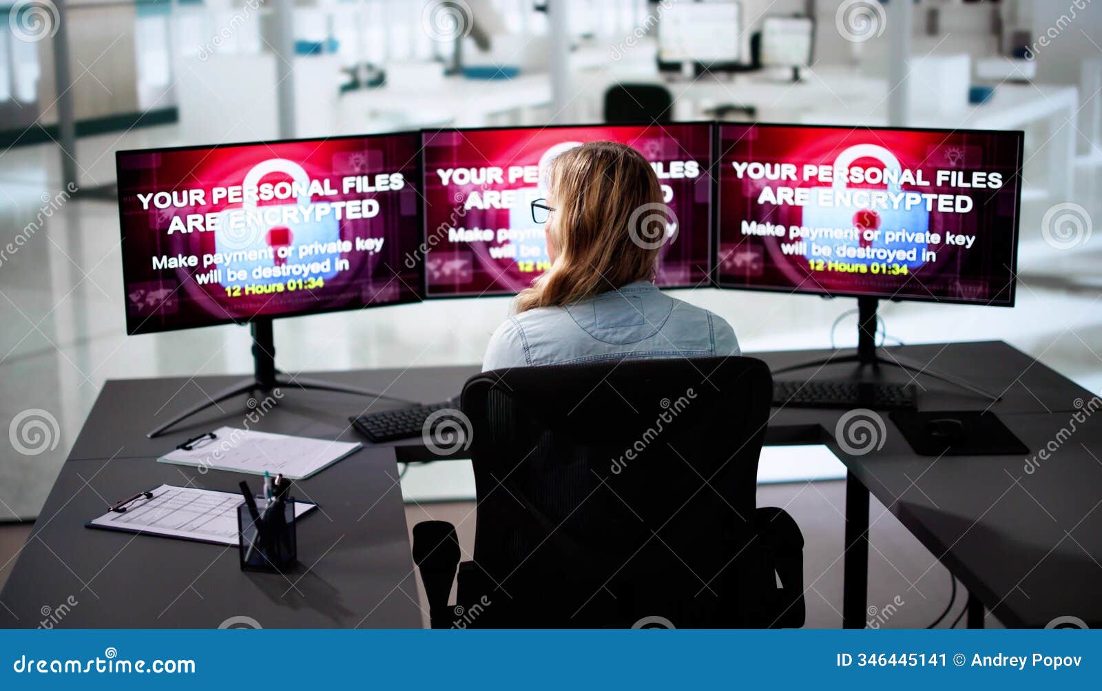 Ransomware Cyber Attack Showing Personal Files Encrypted Stock Image ...