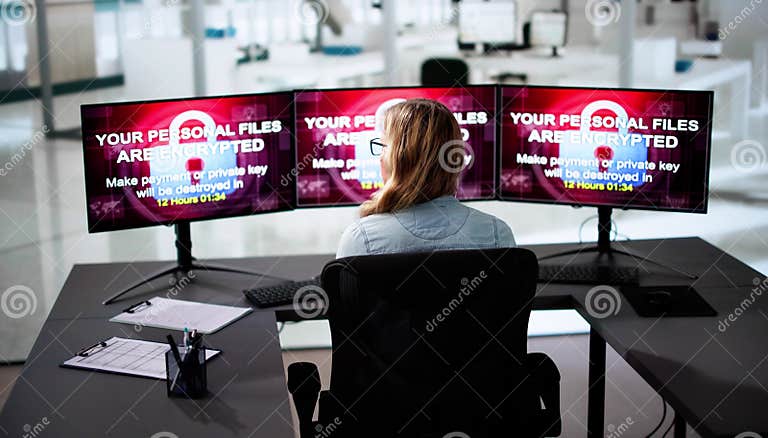 Ransomware Cyber Attack Showing Personal Files Encrypted Stock Image ...