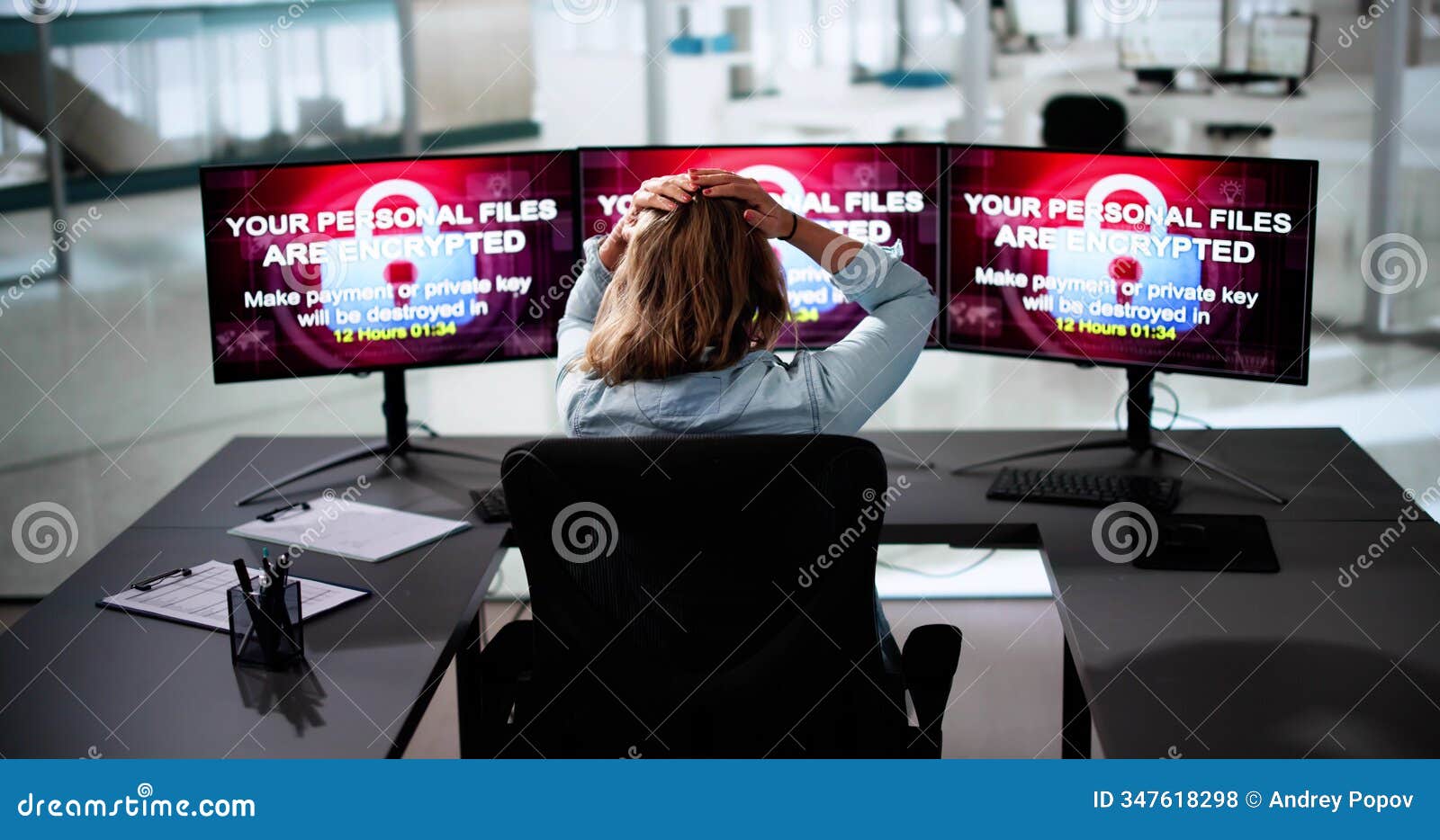 Ransomware Cyber Attack Showing Personal Files Encrypted Stock Photo ...
