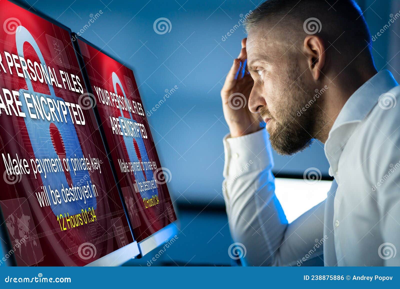 Ransomware Cyber Malware Attack Stock Photo - Image of extortion ...
