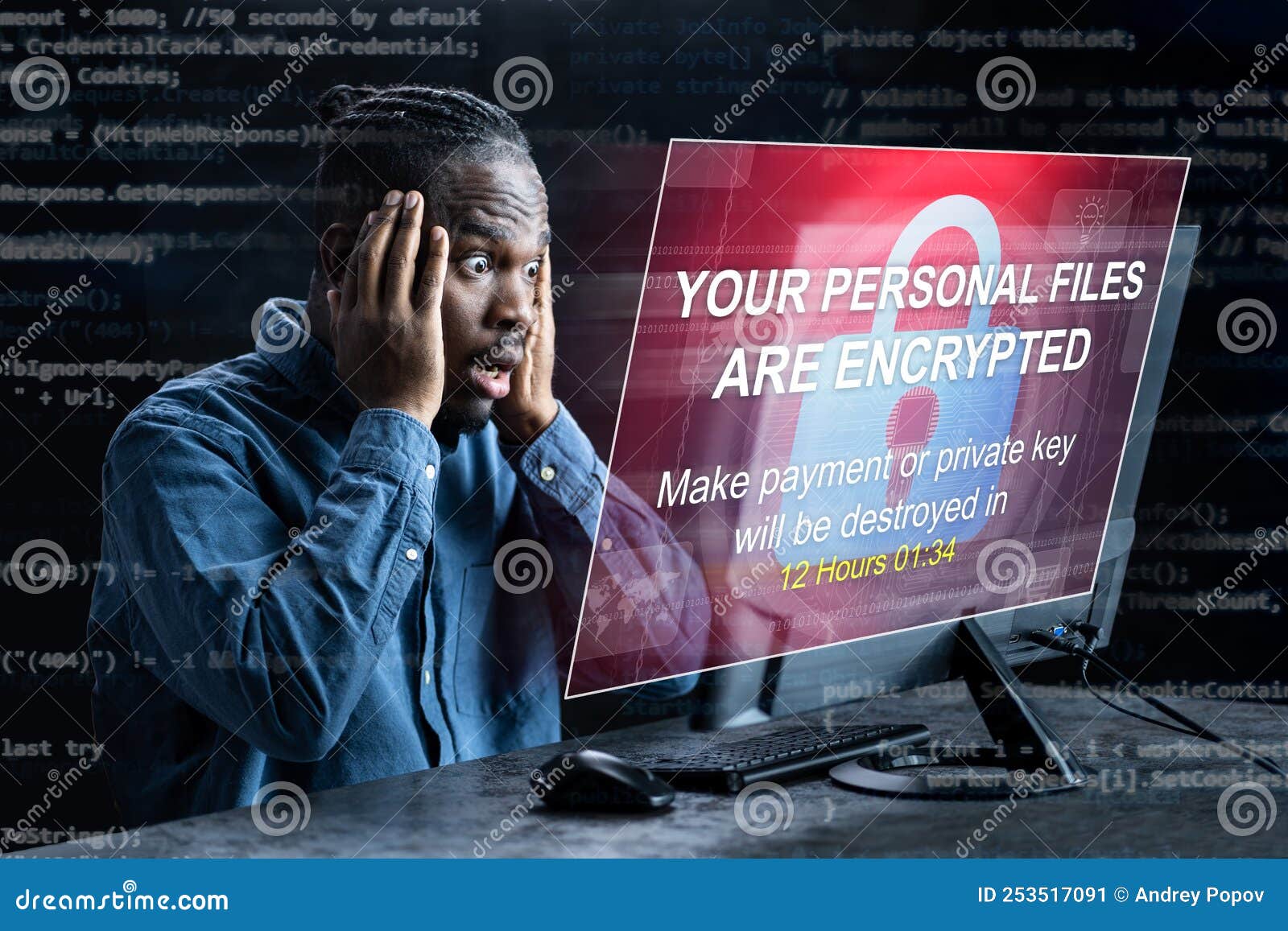 Ransomware Cyber Malware Attack Stock Image - Image of ransom, data ...