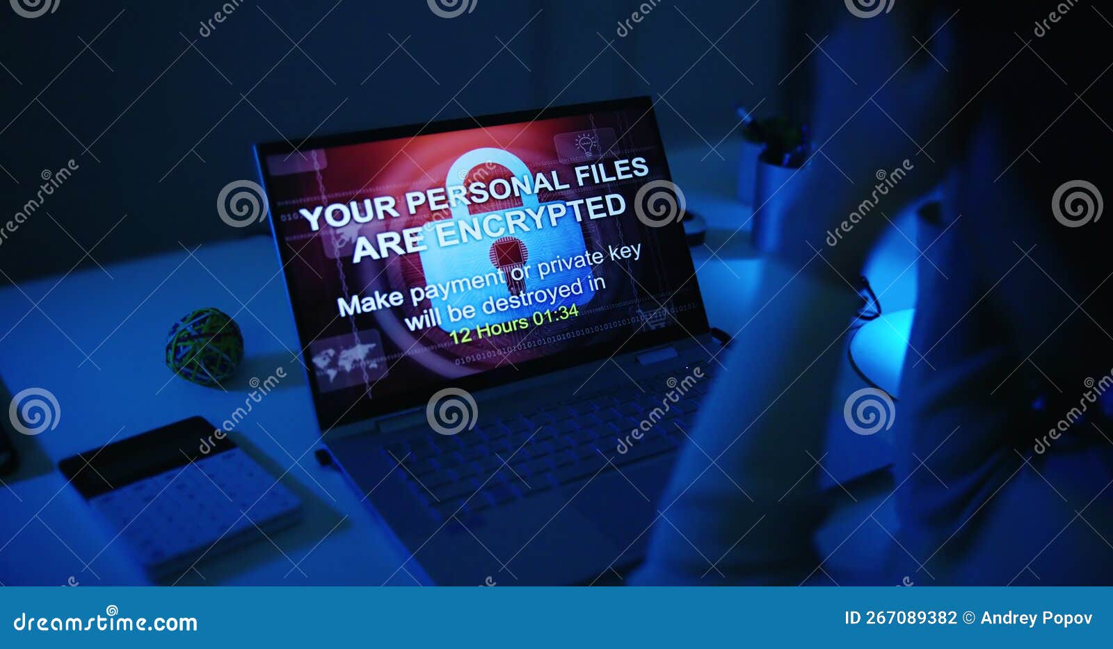 Ransomware Cyber Malware Attack Stock Photo - Image of workaholic ...