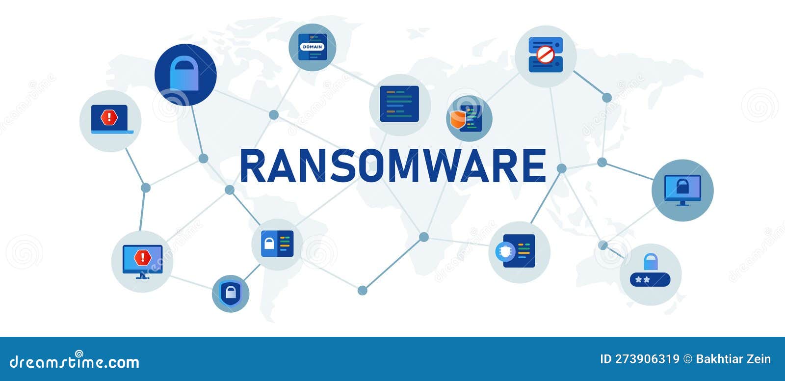 Ransomware Cyber Security Cyber Attack Concept Icon Illustration Stock ...