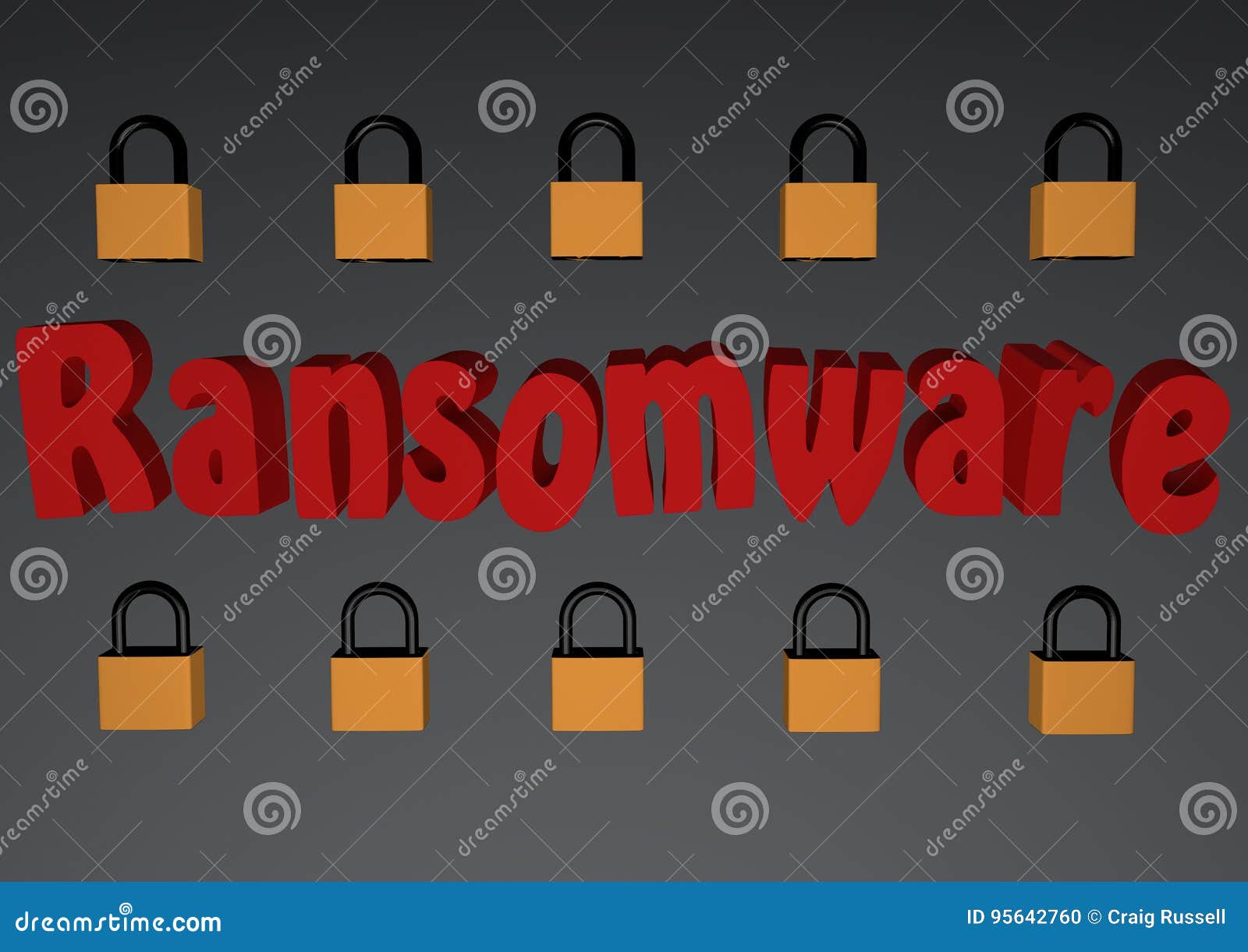 Ransomware 3D Con Los Candados Stock de ilustración - Ilustración de ...