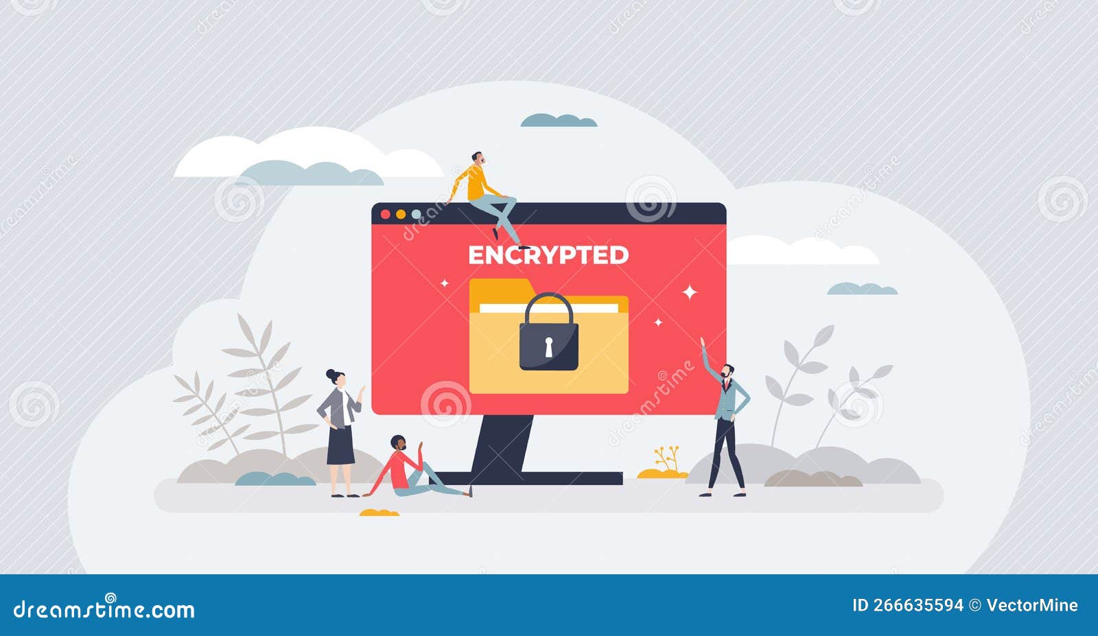 Ransomware Hacker Attack To Encrypted Personal Files Tiny Person Concept Stock Vector ...