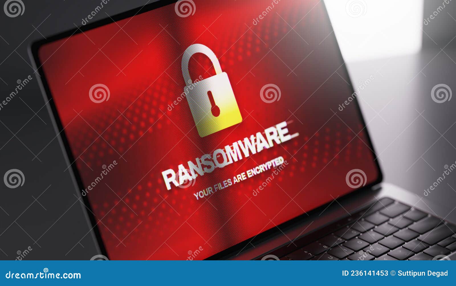 Ransomware on a Laptop Screen Stock Image - Image of data, abstract ...