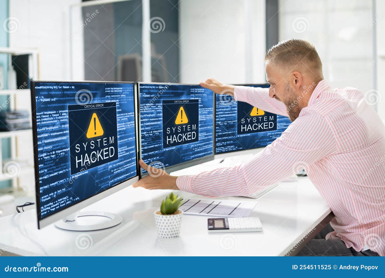Ransomware Malware Attack. Business Computer Hacked Stock Image - Image ...