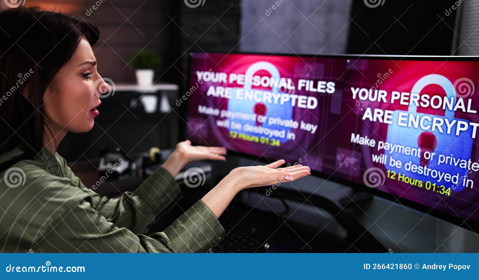Ransomware Malware Breach. Hacked Computer Stock Photo - Image of ...