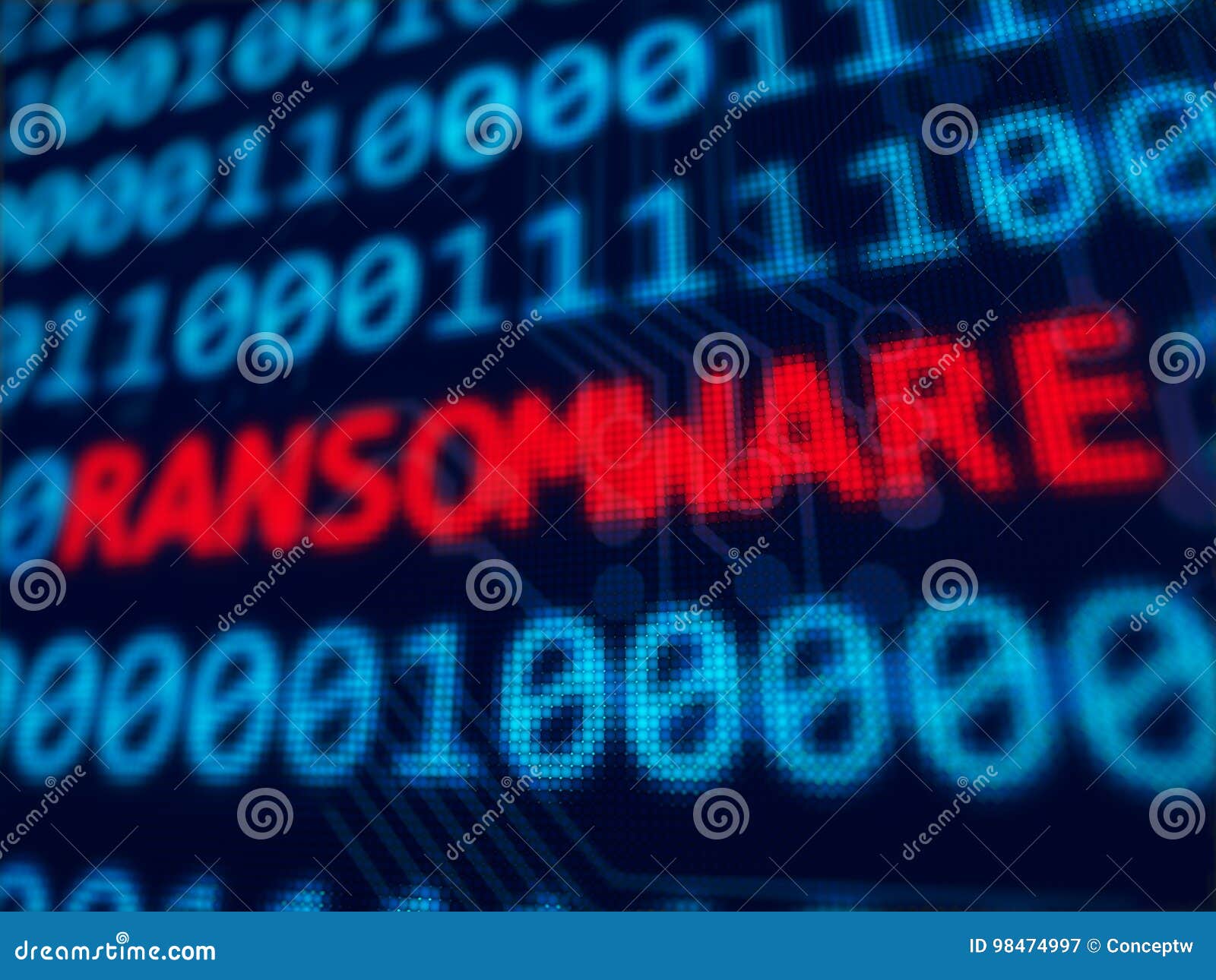 Ransomware red text stock illustration. Illustration of ransomware ...