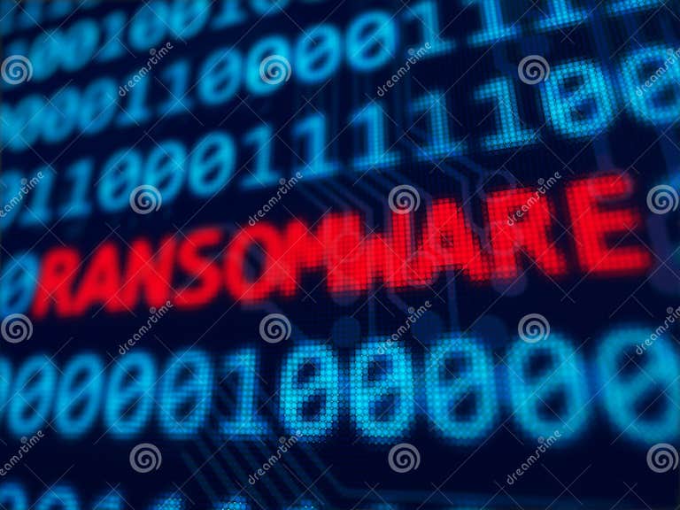 Ransomware red text stock illustration. Illustration of ransomware ...