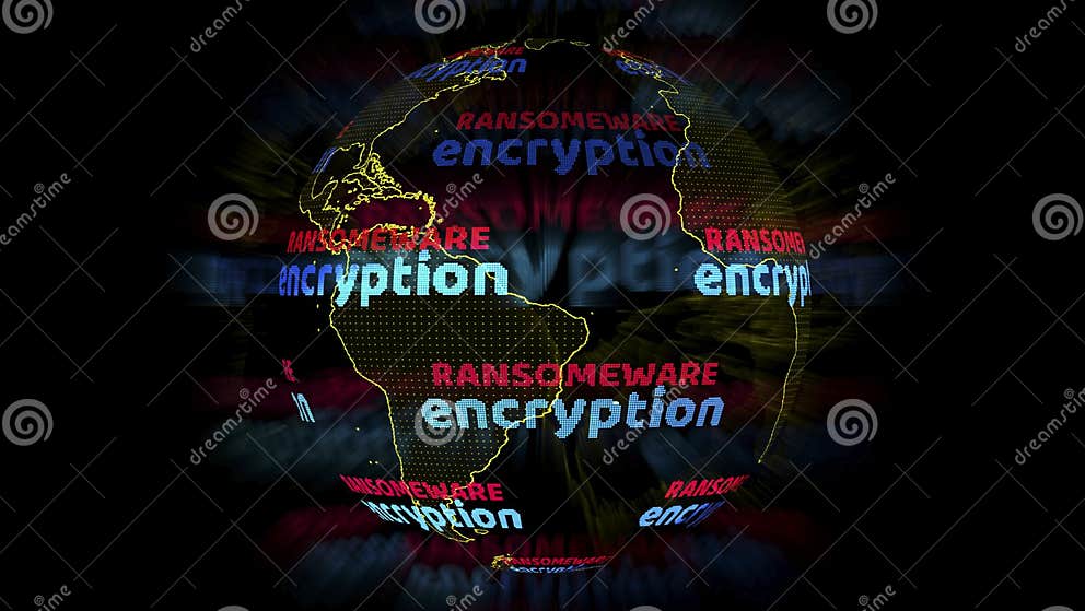 Ransomware Red Text and Encryption Dark Light Blue Text and Blur Ray ...