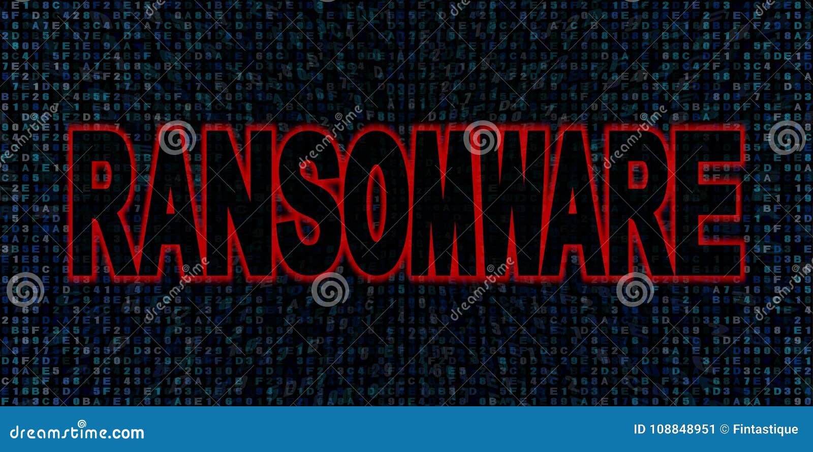 Ransomware Text on Hex Code Illustration Stock Illustration ...