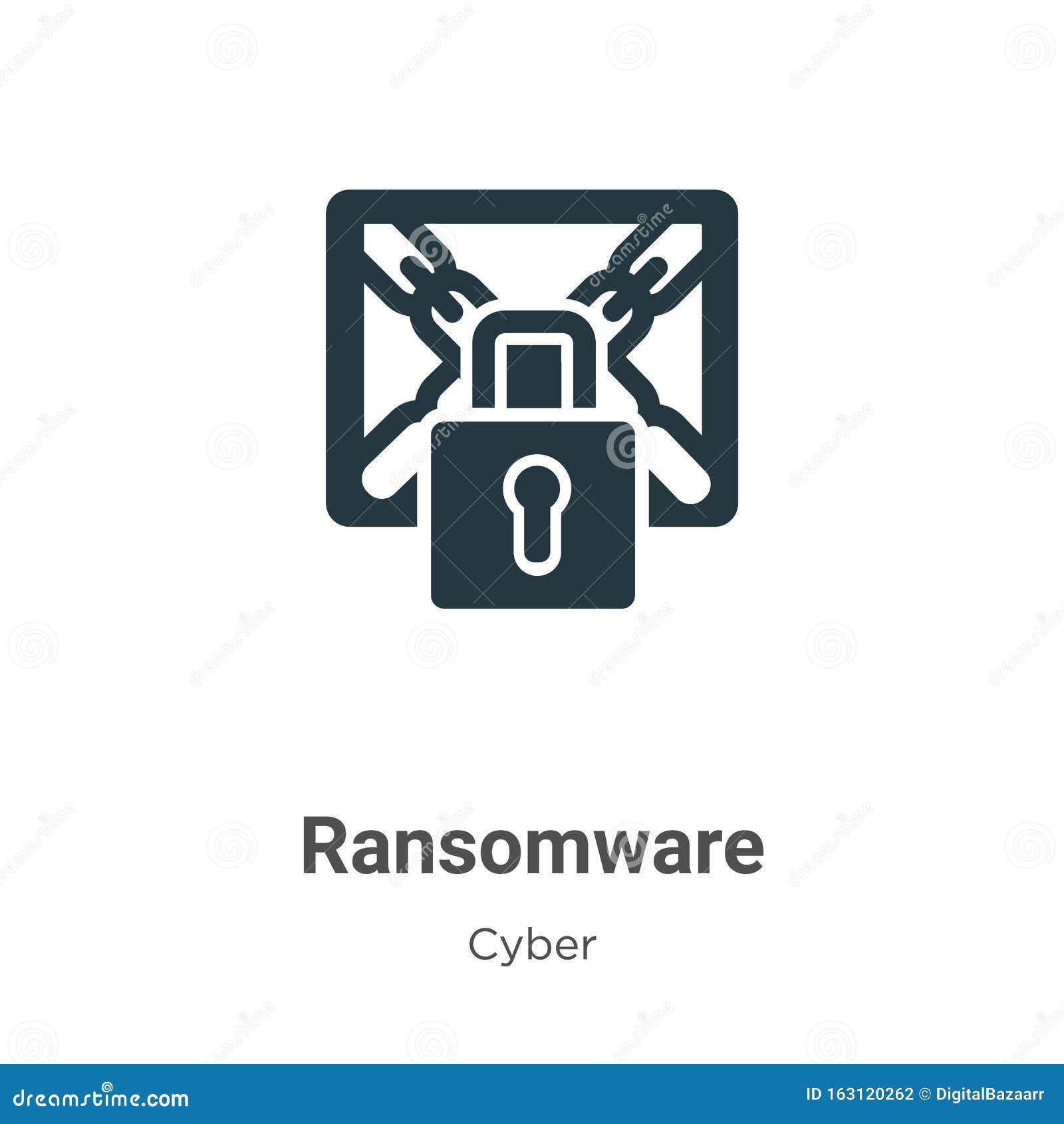 Ransomware Vector Icon on White Background. Flat Vector Ransomware Icon ...