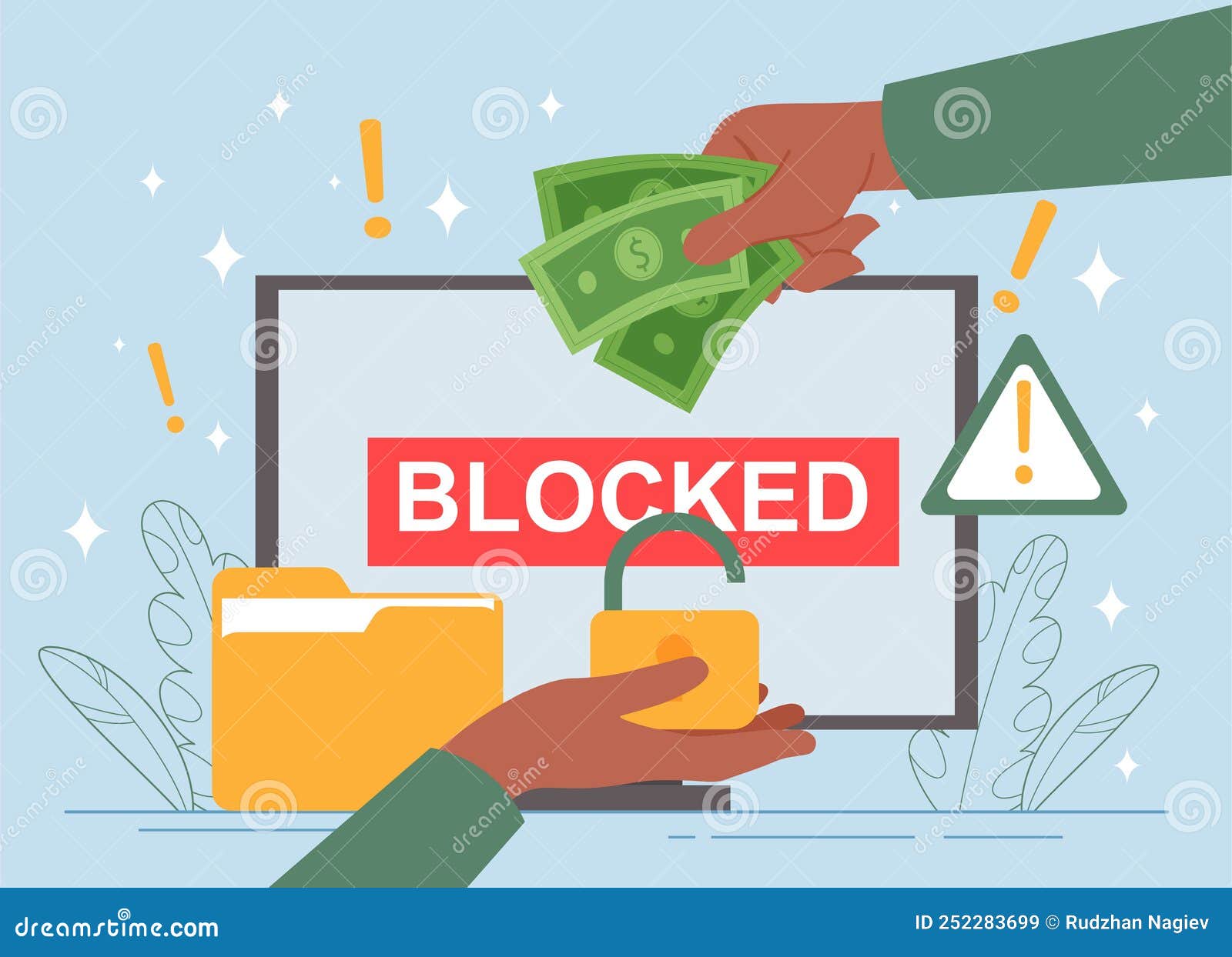 Ransomware Virus on Computer Stock Vector - Illustration of monitor ...