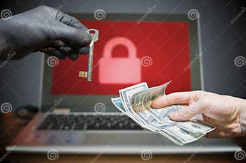 Ransomware Virus Has Encrypted Data in Laptop. Stock Image - Image of ...