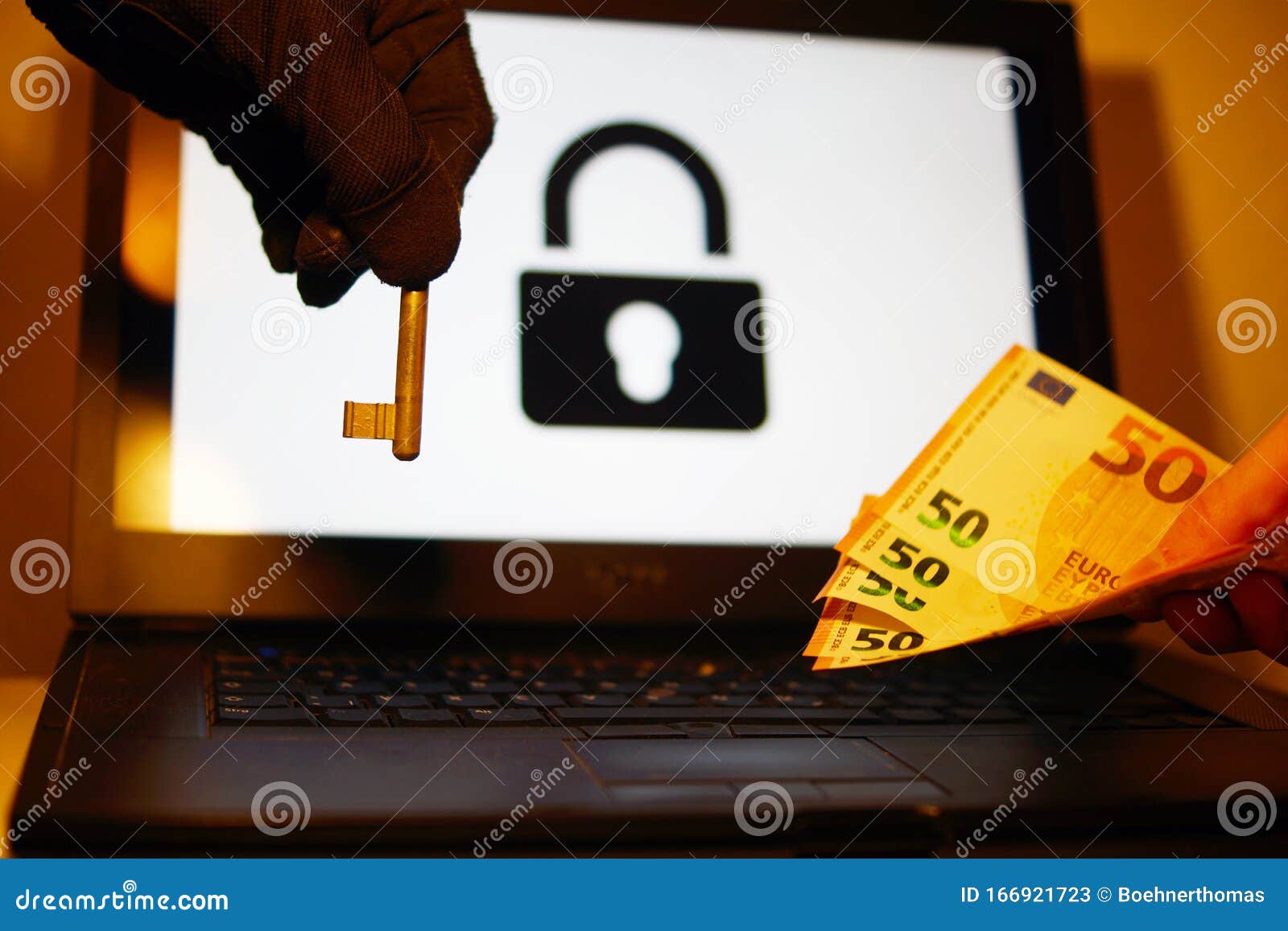 Ransomware Virus Has Encrypted Data in Laptop Stock Image - Image of ...