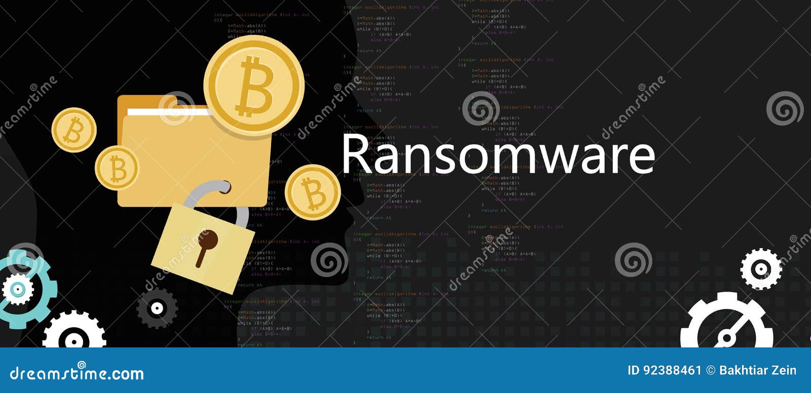 Ransomware Wannacry Hacker Malware Concept of Lock Folder and Ask Money ...