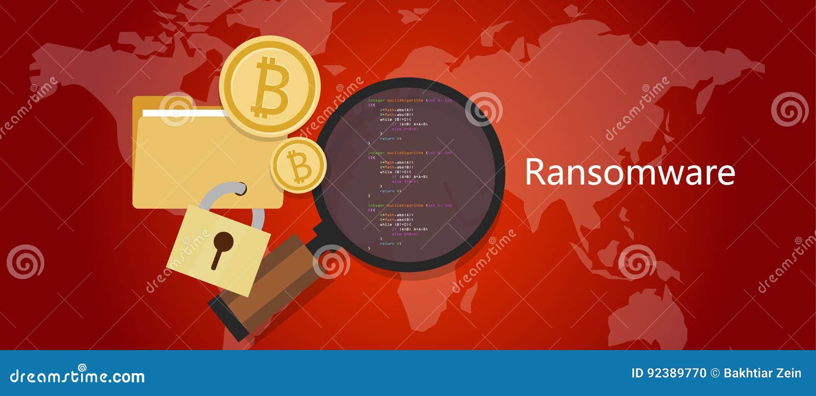Ransomware Wannacry Hacker Malware Concept of Lock Folder and Ask Money ...