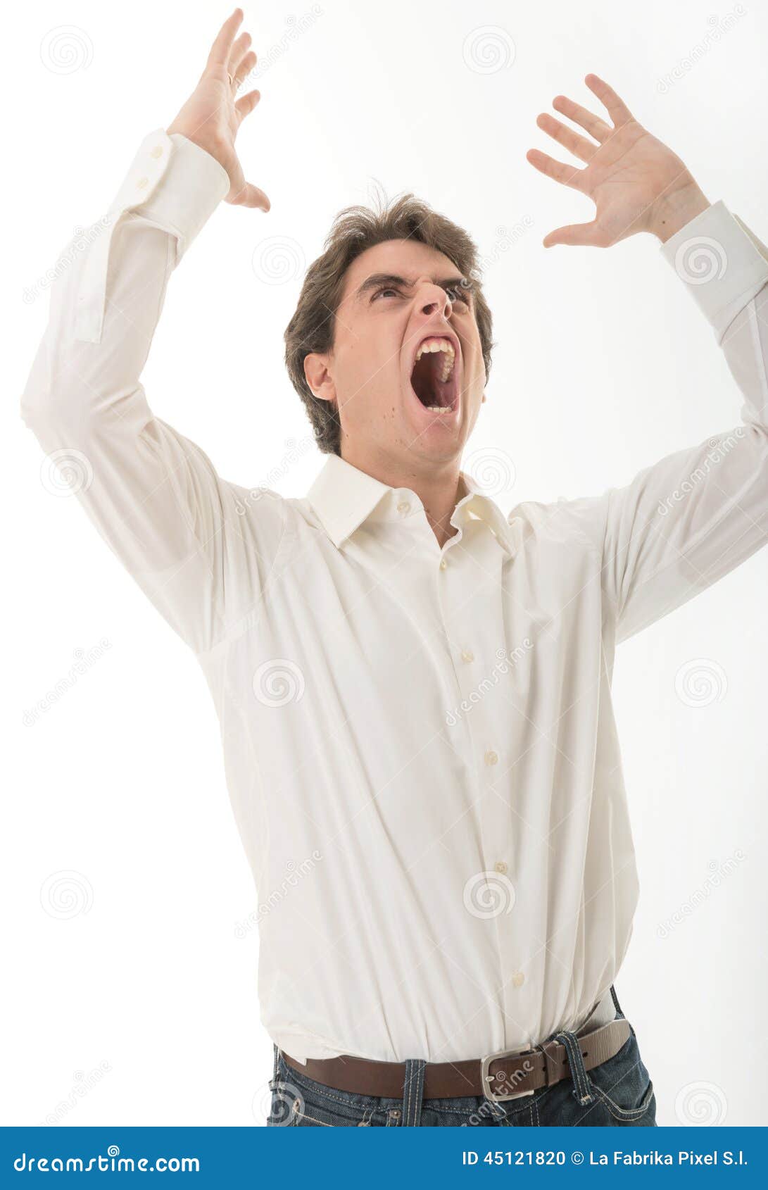 Ranting young man stock photo. Image of hysterics, loud - 45121820