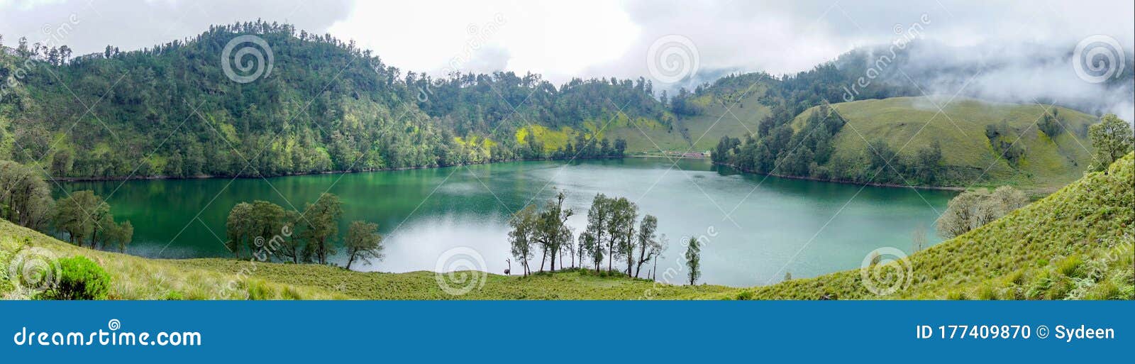 Ranu kumbolo lake stock photo. Image of forest, holiday - 177409870