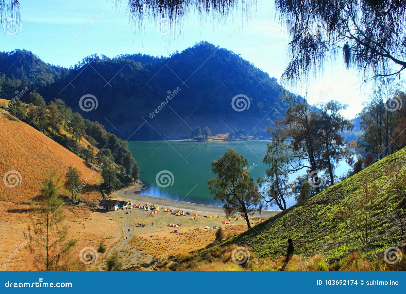 Ranu Kumbolo of Semeru Mountain Stock Photo - Image of nature, mountain ...
