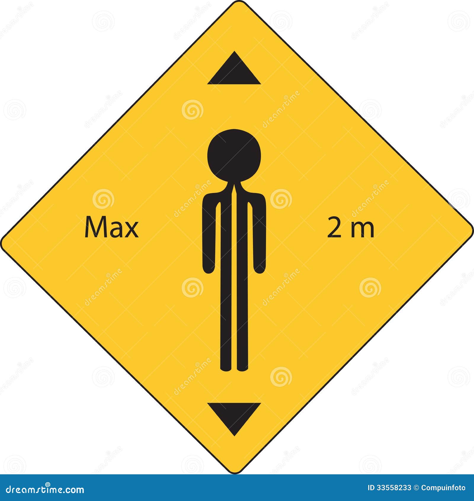 Raod Sign with Max Two Meter Stock Vector - Illustration of male ...