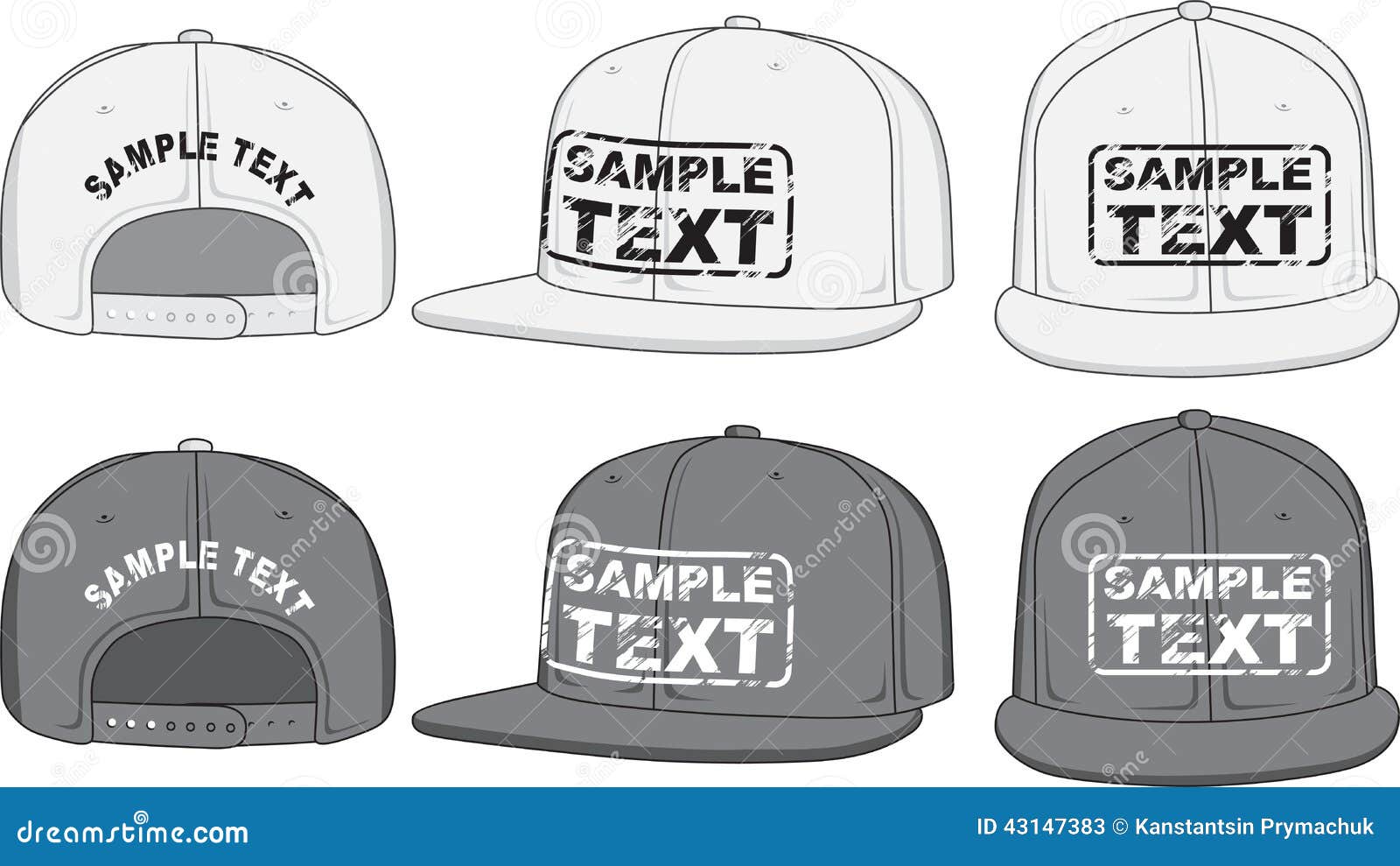 Rap Cap, Front, Back and Side View. Vector Stock Vector - Illustration ...