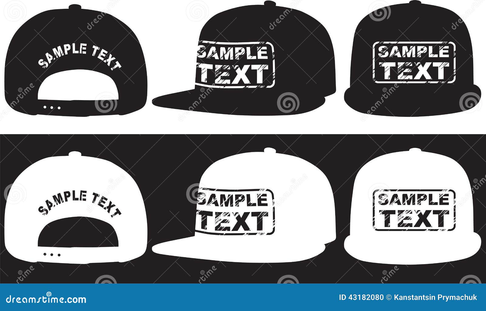 Rap Cap, Front, Back And Side View. Vector | CartoonDealer.com #43182080