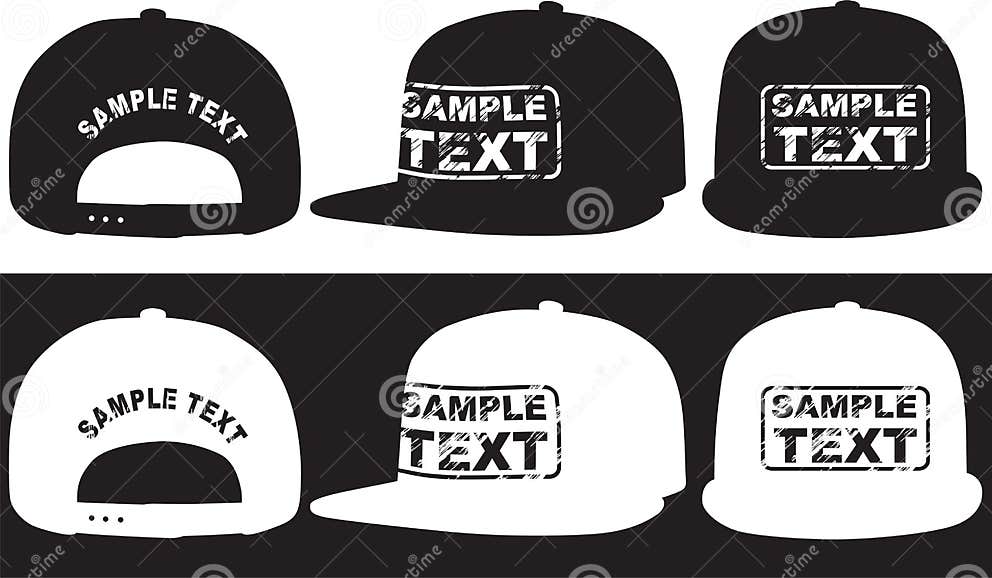 Rap Cap, Front, Back and Side View. Vector Stock Vector - Illustration ...