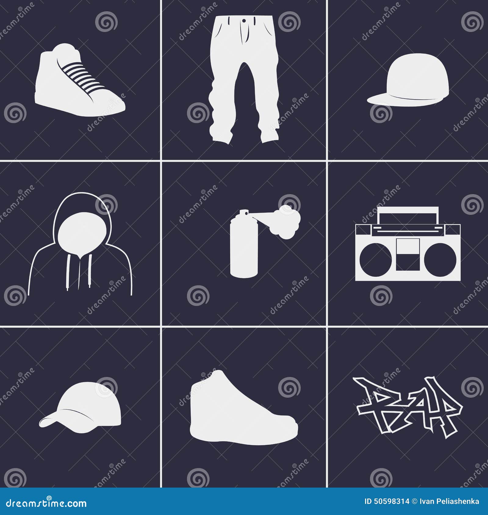 Rap icons stock vector. Illustration of vector, collection - 50598314