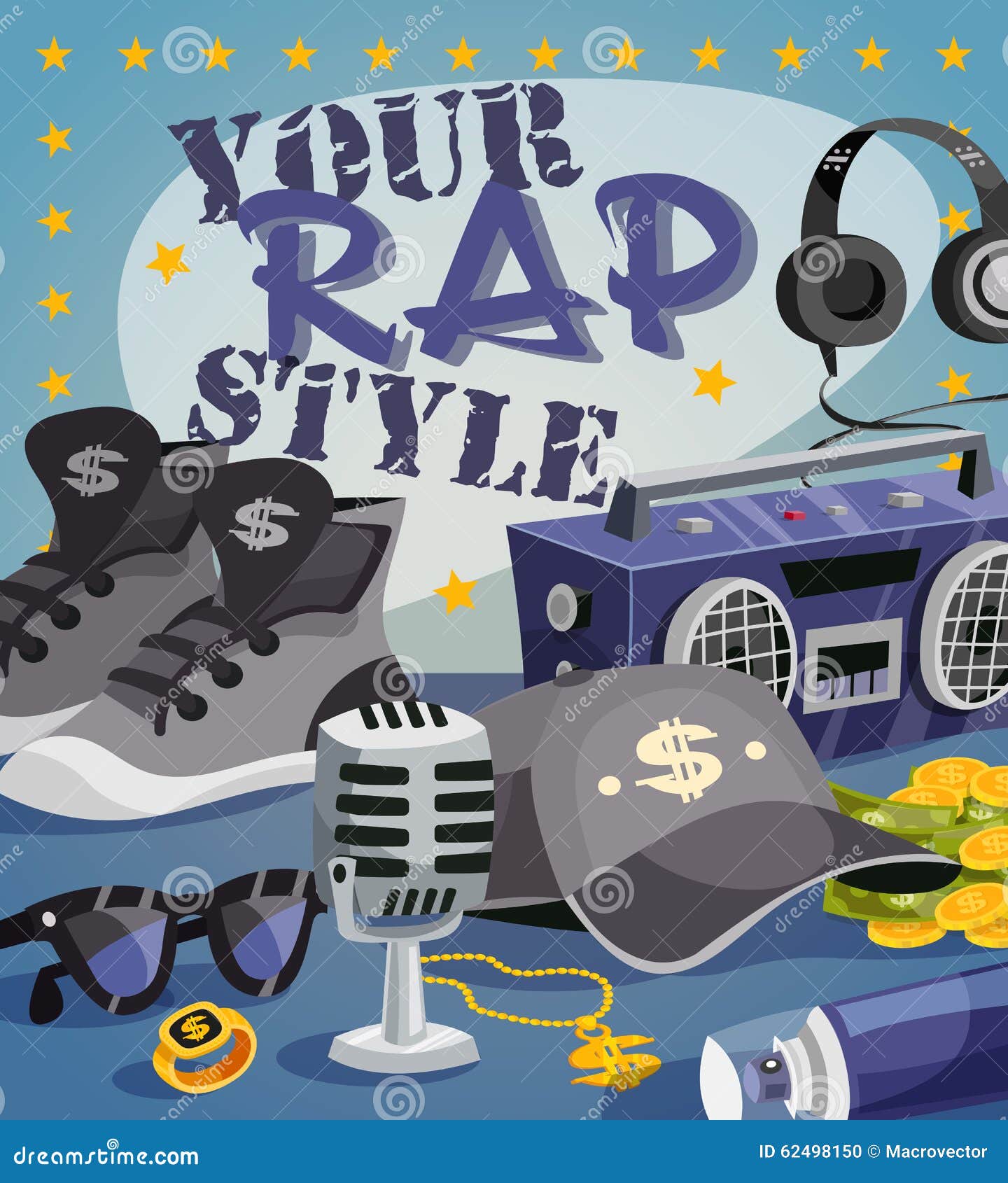 Rap Music Concept stock vector. Illustration of object - 62498150