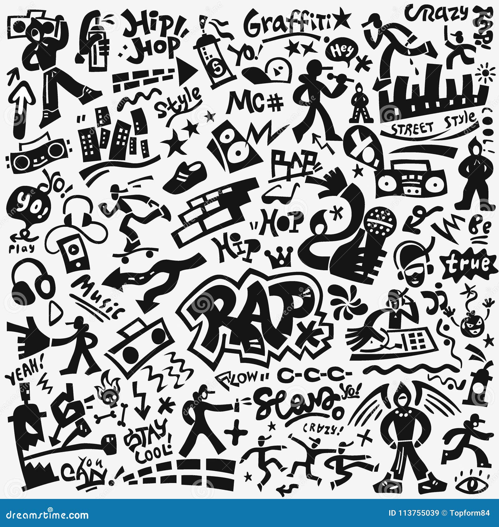 Rap Music , Hip Hop Culture Icon Set Stock Vector - Illustration of ... Rap Music , Hip Hop Culture Icon Set Stock Vector - Illustration of ...