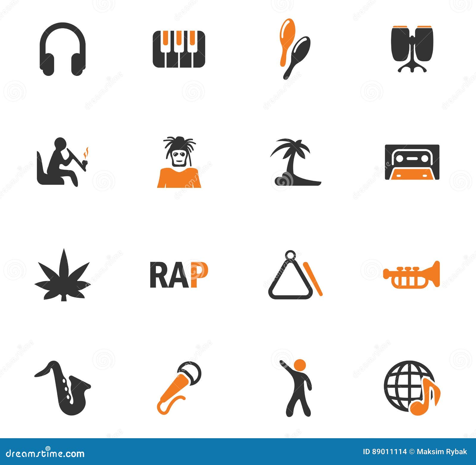 Rap Music icons set stock illustration. Illustration of people - 89011114