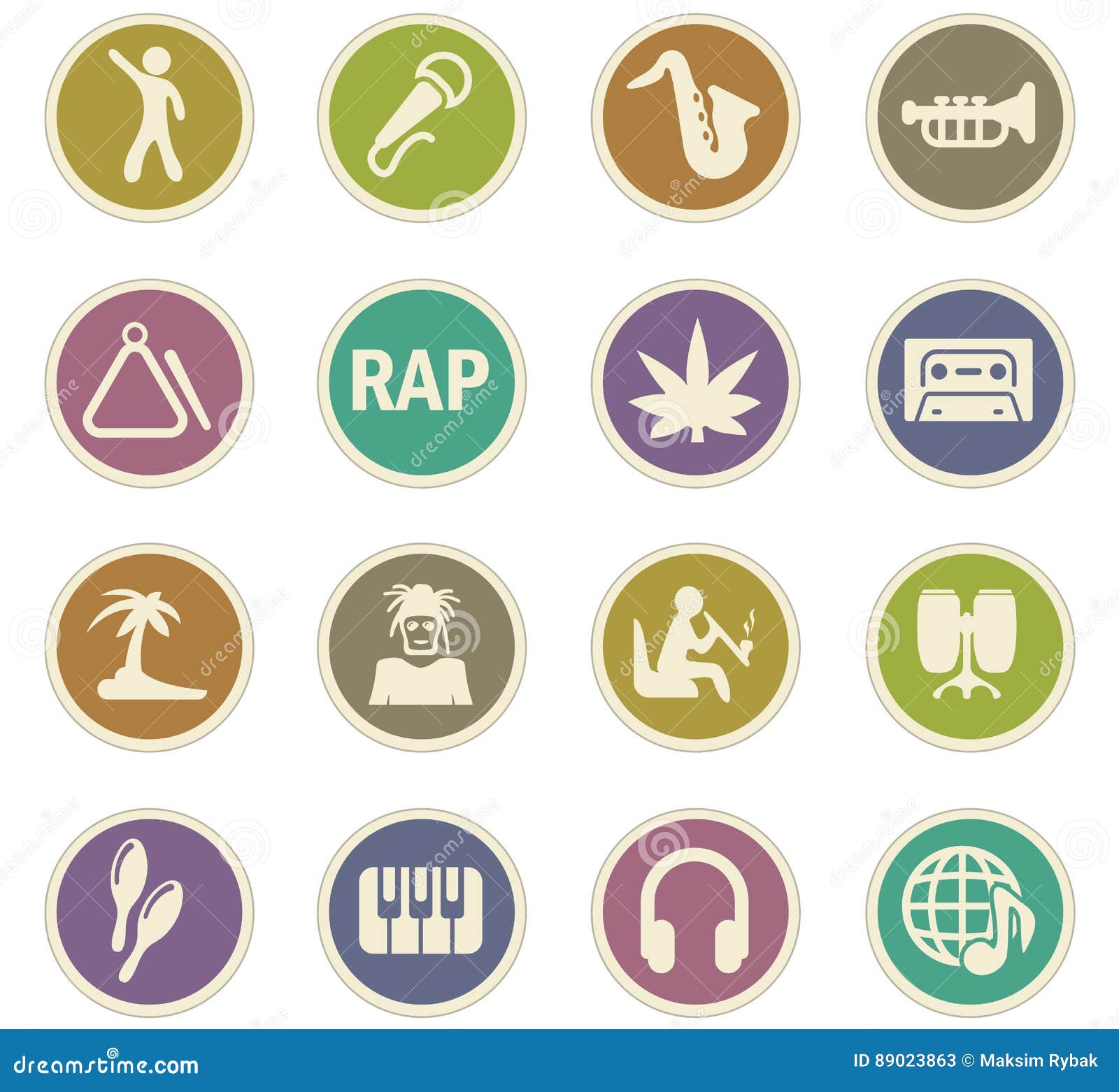 Rap Music icons set stock vector. Illustration of rapper - 89023863