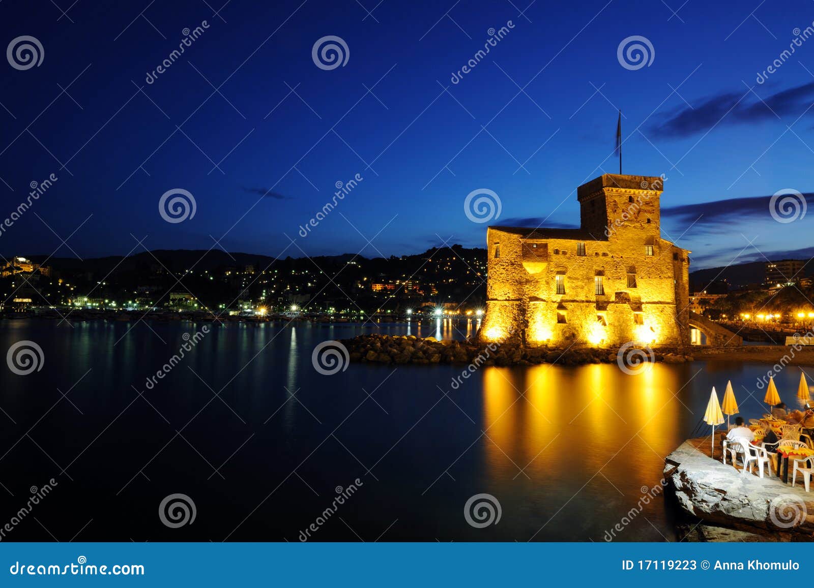Rapallo castle stock image. Image of evening, town, coastline - 17119223
