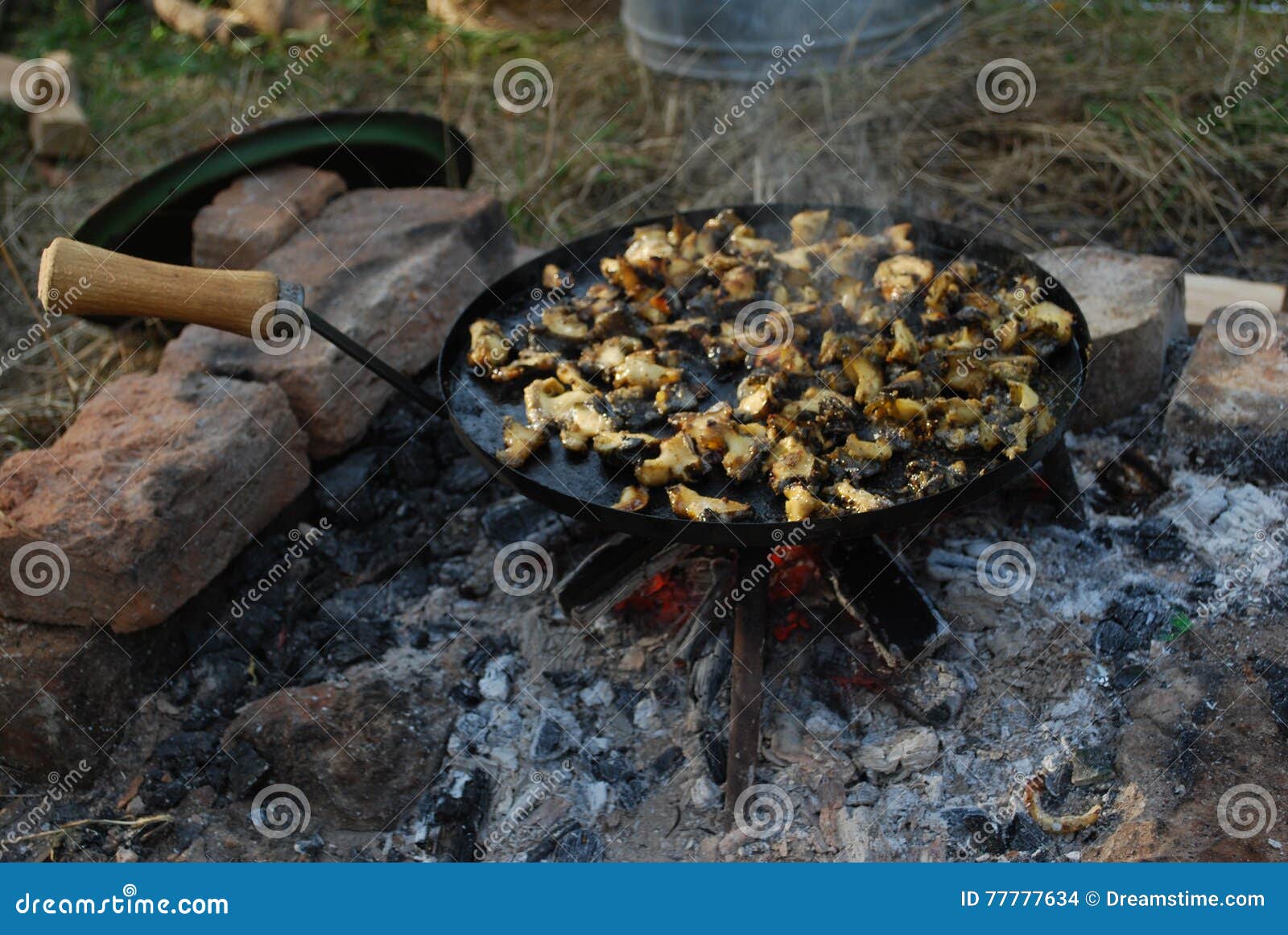 Rapane Pan stock photo. Image of feel, slugs, fire, appetite - 77777634
