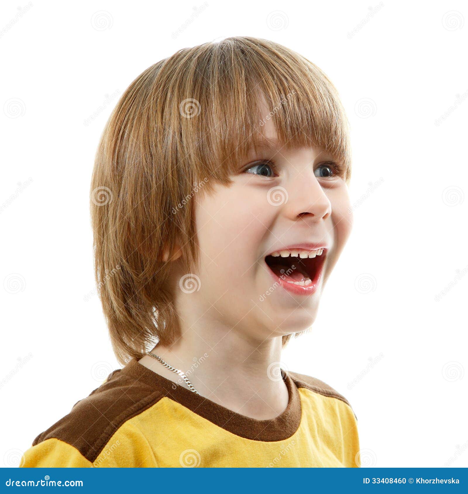 Rapaz Pequeno De Riso Feliz Isolado No Branco Foto de Stock - Imagem de ...