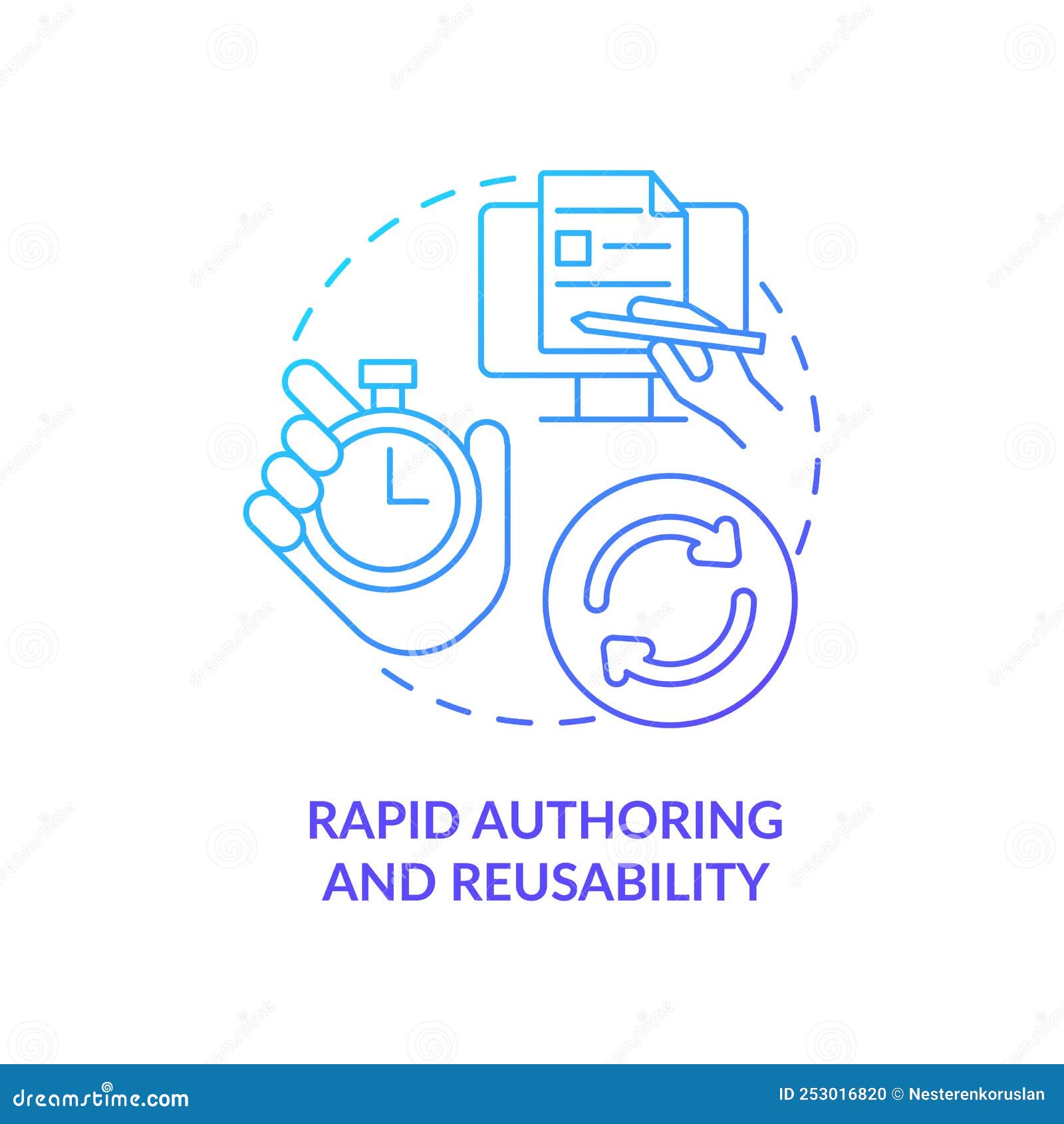 Rapid Authoring and Reusability Blue Gradient Concept Icon Stock Vector ... Rapid Authoring and Reusability Blue Gradient Concept Icon Stock Vector ...
