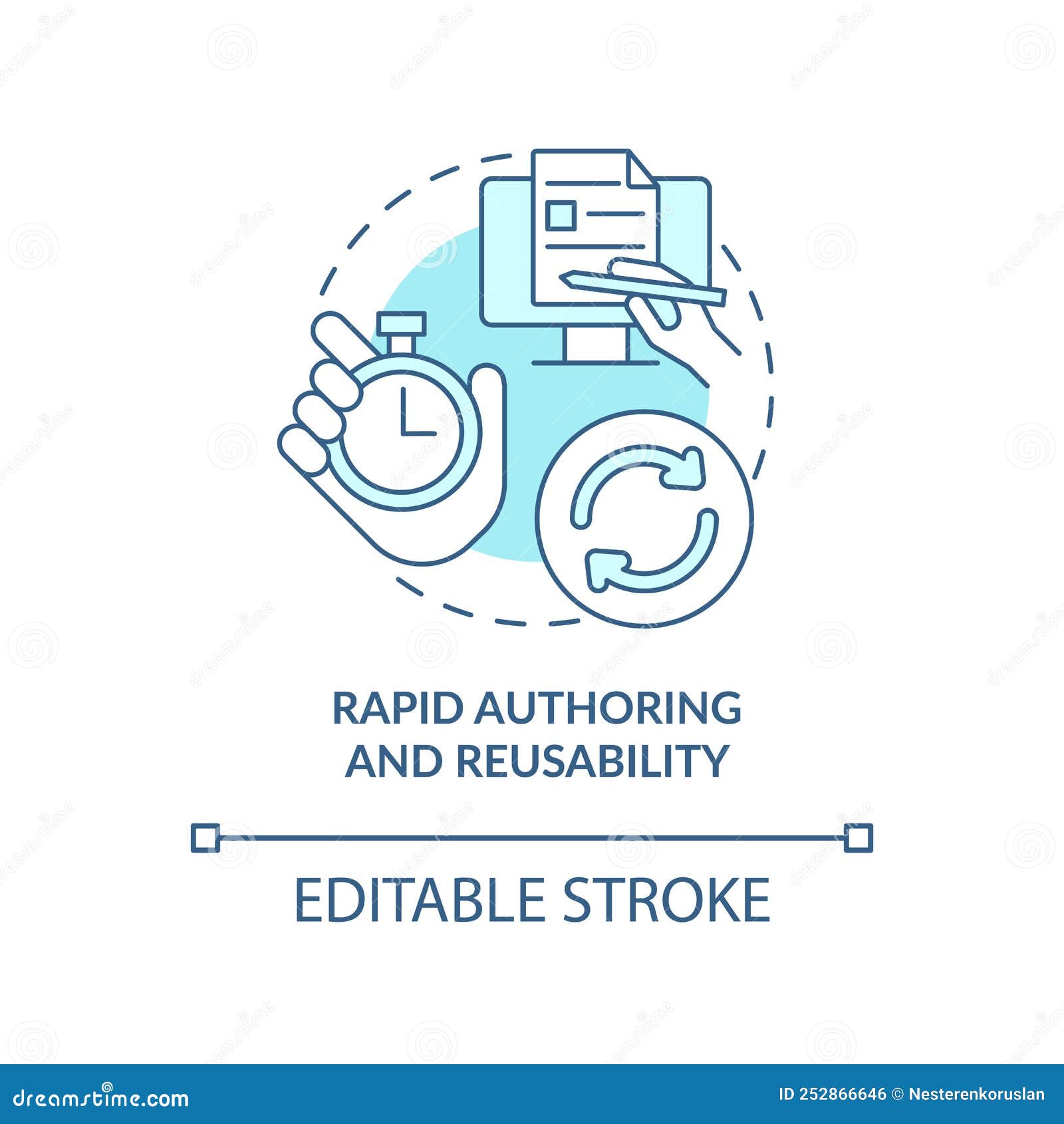 Rapid Authoring and Reusability Turquoise Concept Icon Stock Vector ...